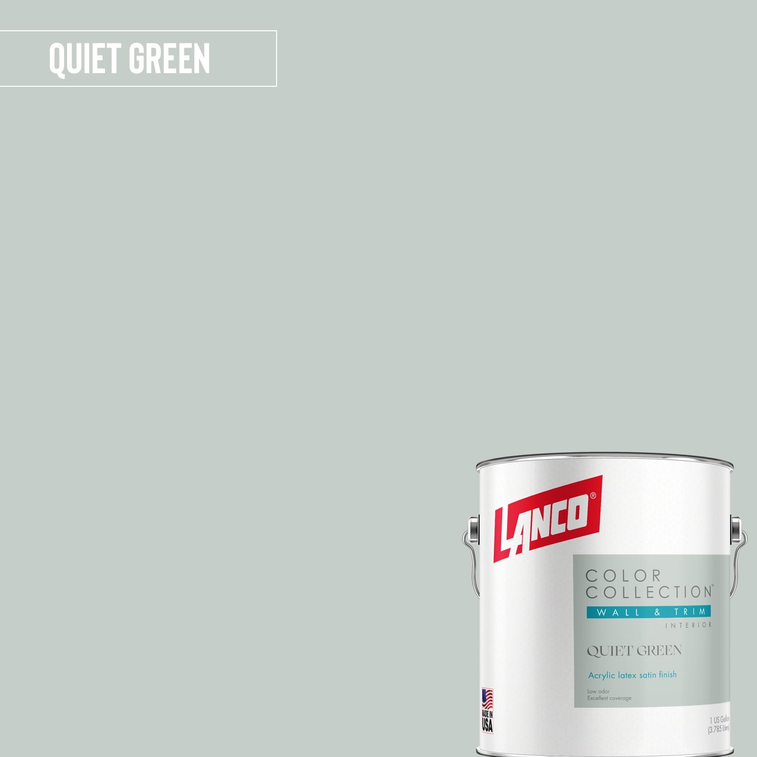 Lanco Color Collection Satin Interior Wall & Trim Paint, Quiet Green,1 ...