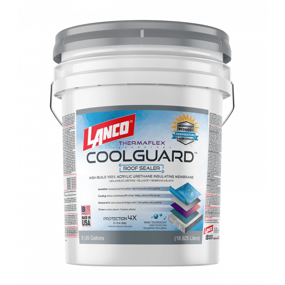 Lanco Coolguard, White Elastomeric Roof Coating, 5 Gal - Walmart.com