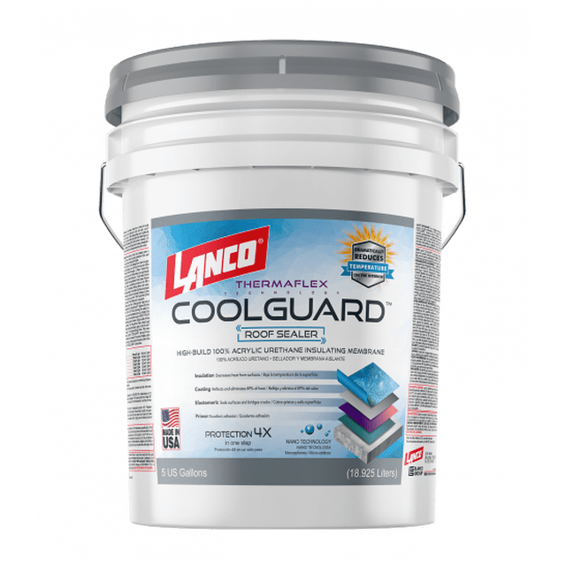 Lanco Coolguard, White Elastomeric Roof Coating, 5 Gal - Walmart ...