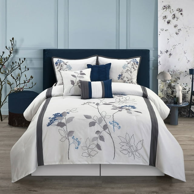 Lanco Genesis Microfiber, 7-Pieces Comforter Bedding Set, California ...