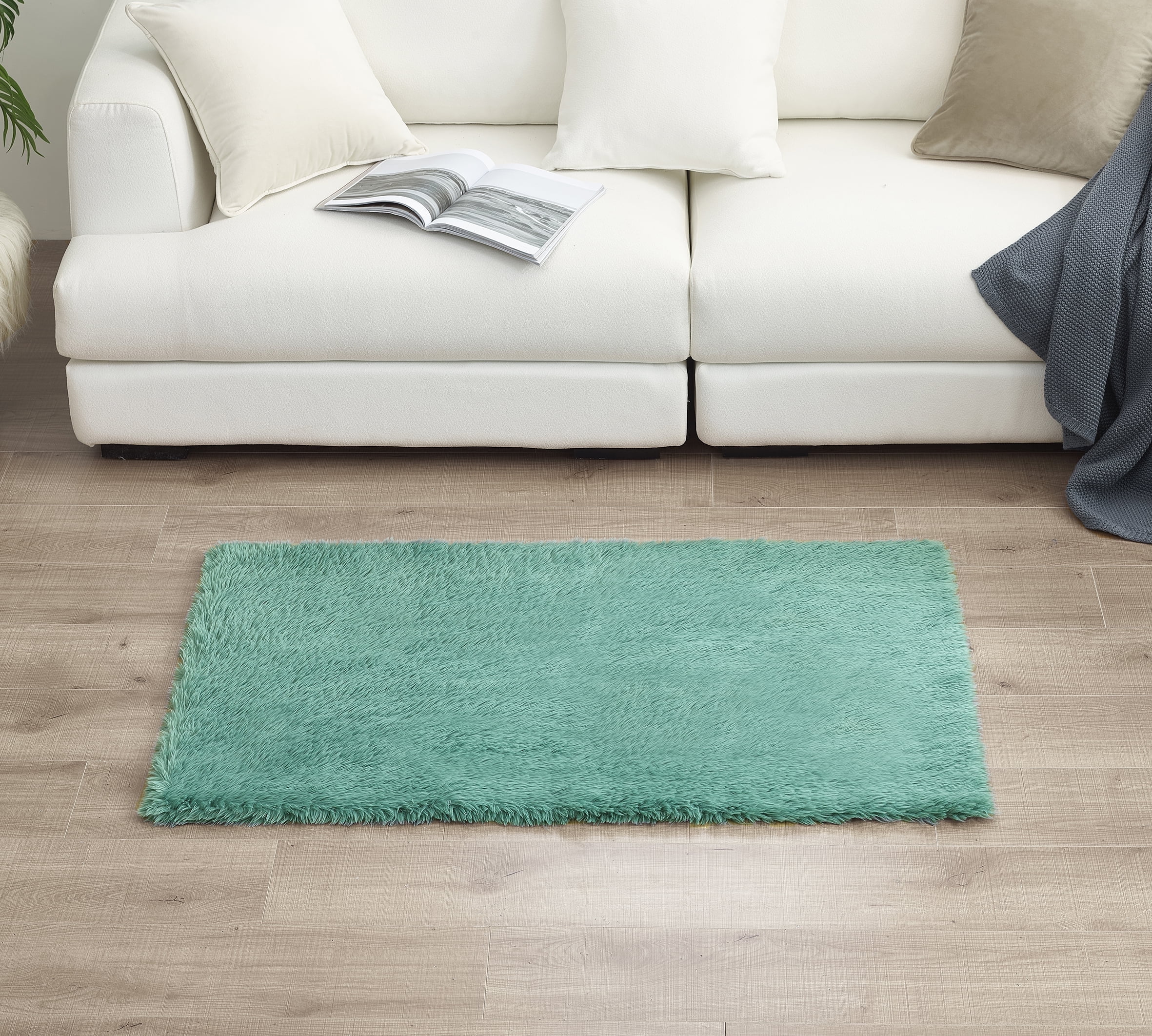 Lanco Green Faux Alpaca Rug , Size 30"x 46" , Premium Ultra Soft Rug ...