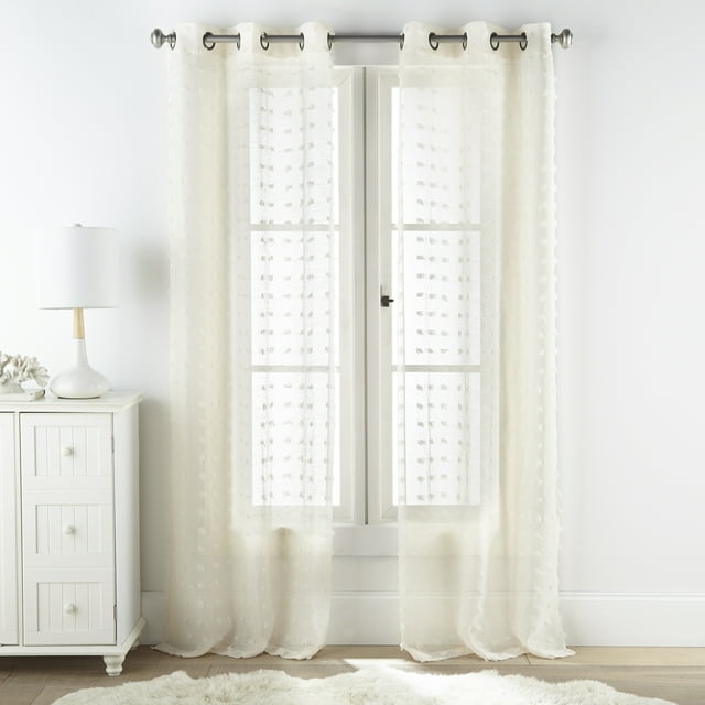 Lanco Ivory Curtain, Grommet Sheer Window Curtains for Bedroom, Living ...