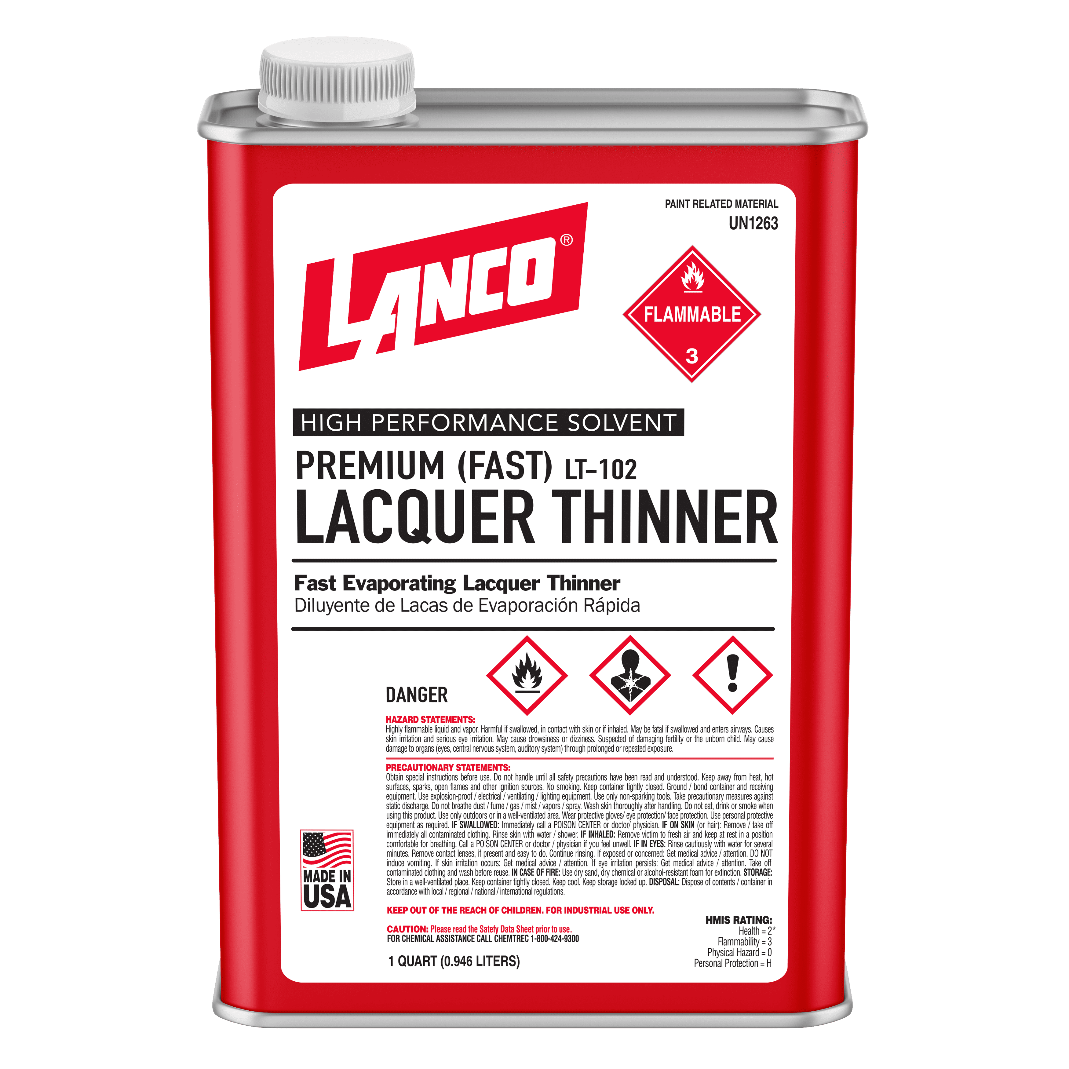 Lanco Lacquer Thinner, 1 Quart - Walmart.com