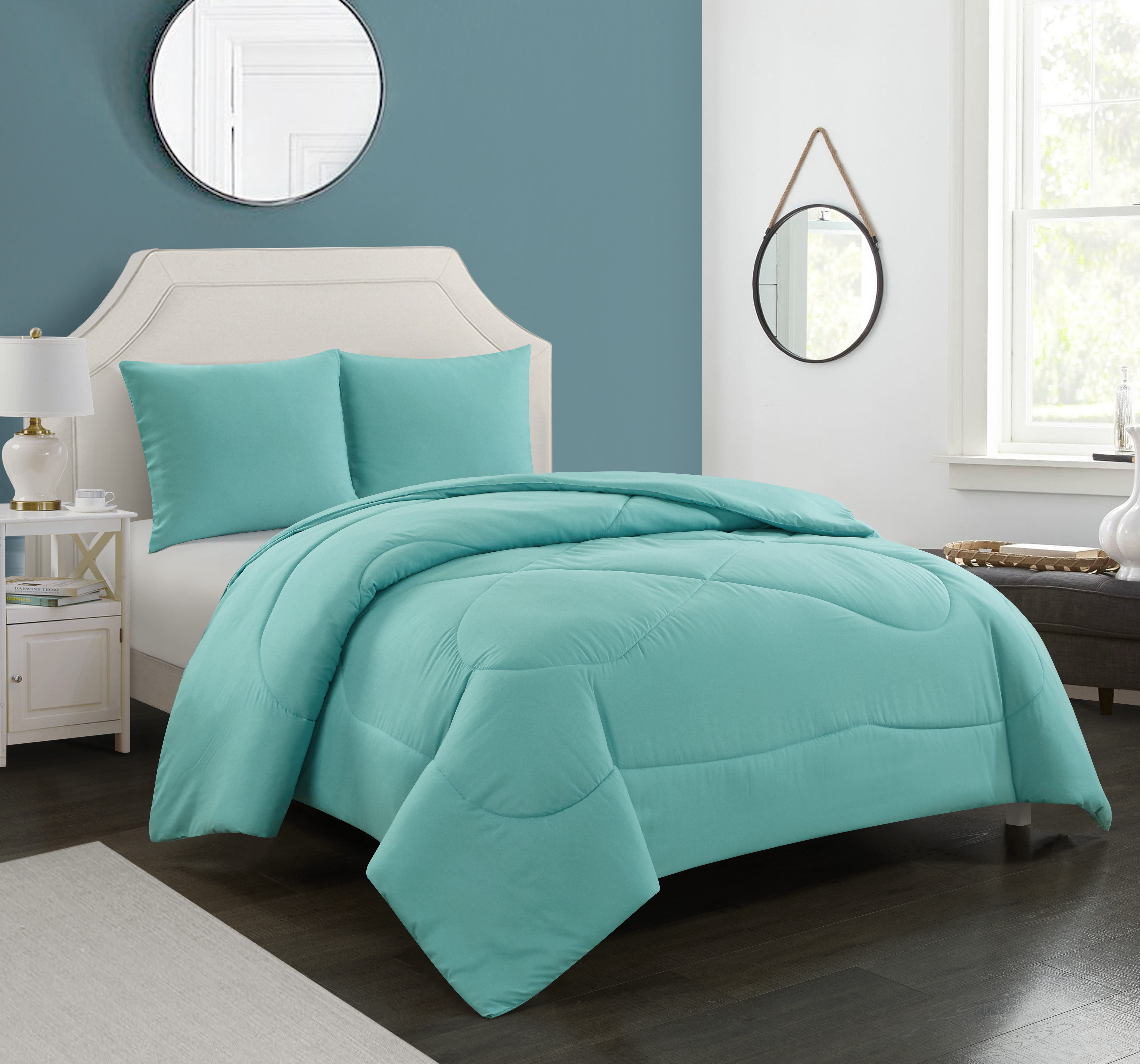 Lanco Matty Solid 2-Piece Comforter Set, 100% Polyester Fill, Ultra ...