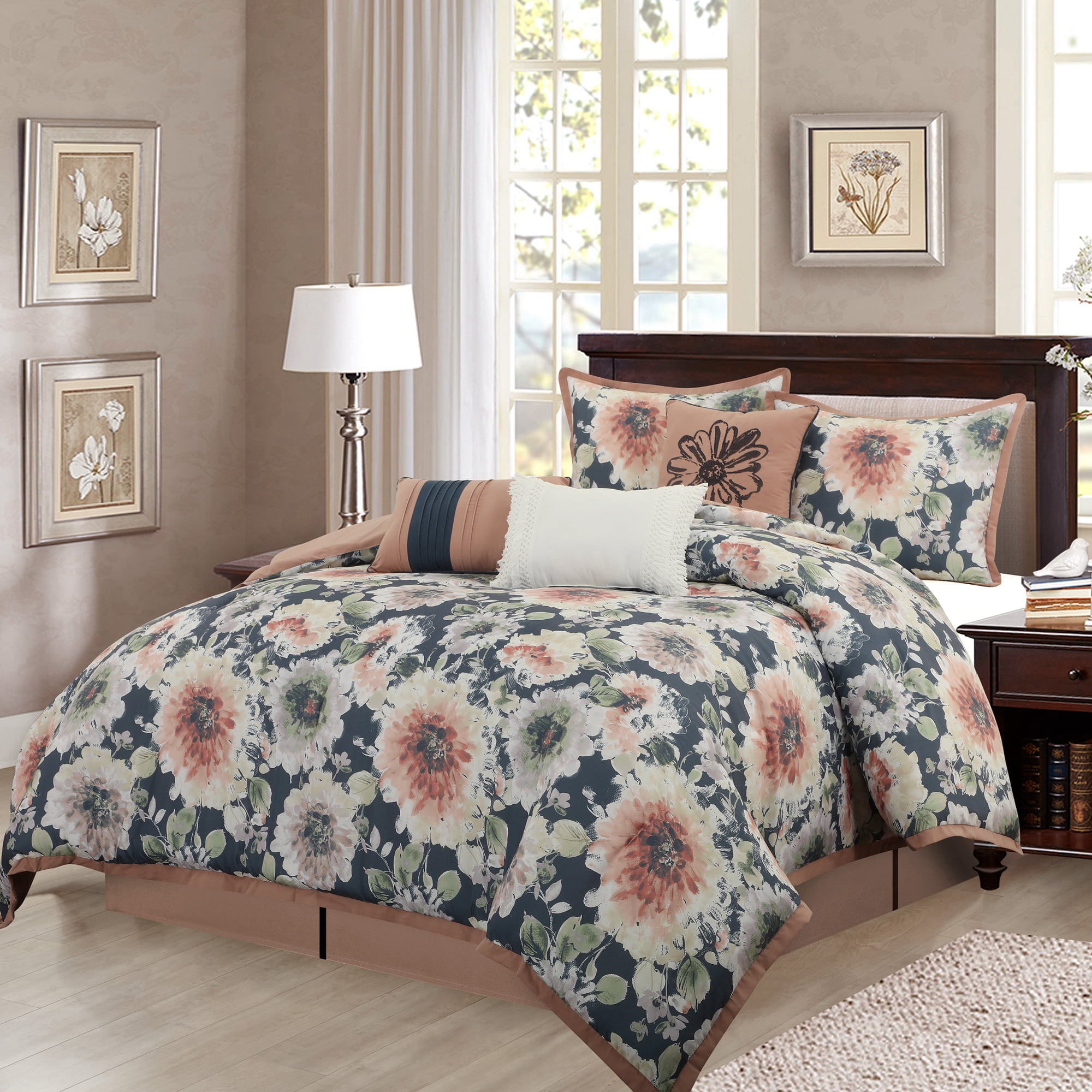 Lanco Multi-color Comforter Set California King Size , 7 Piece ...