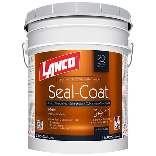 Lanco Seal Coat 3 in 1, Flat Interior & Exterior Paint White Finish, 5 ...