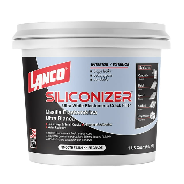 Lanco Siliconizer Crack Filler 1 Qt. White Elastomeric Roof Patch ...