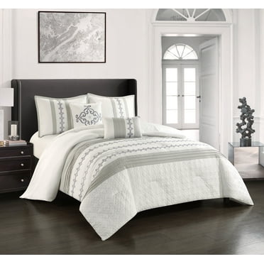 Lanco Circa Circles Damask 10-Piece Bed in a Bag Bedding Comforter Set ...