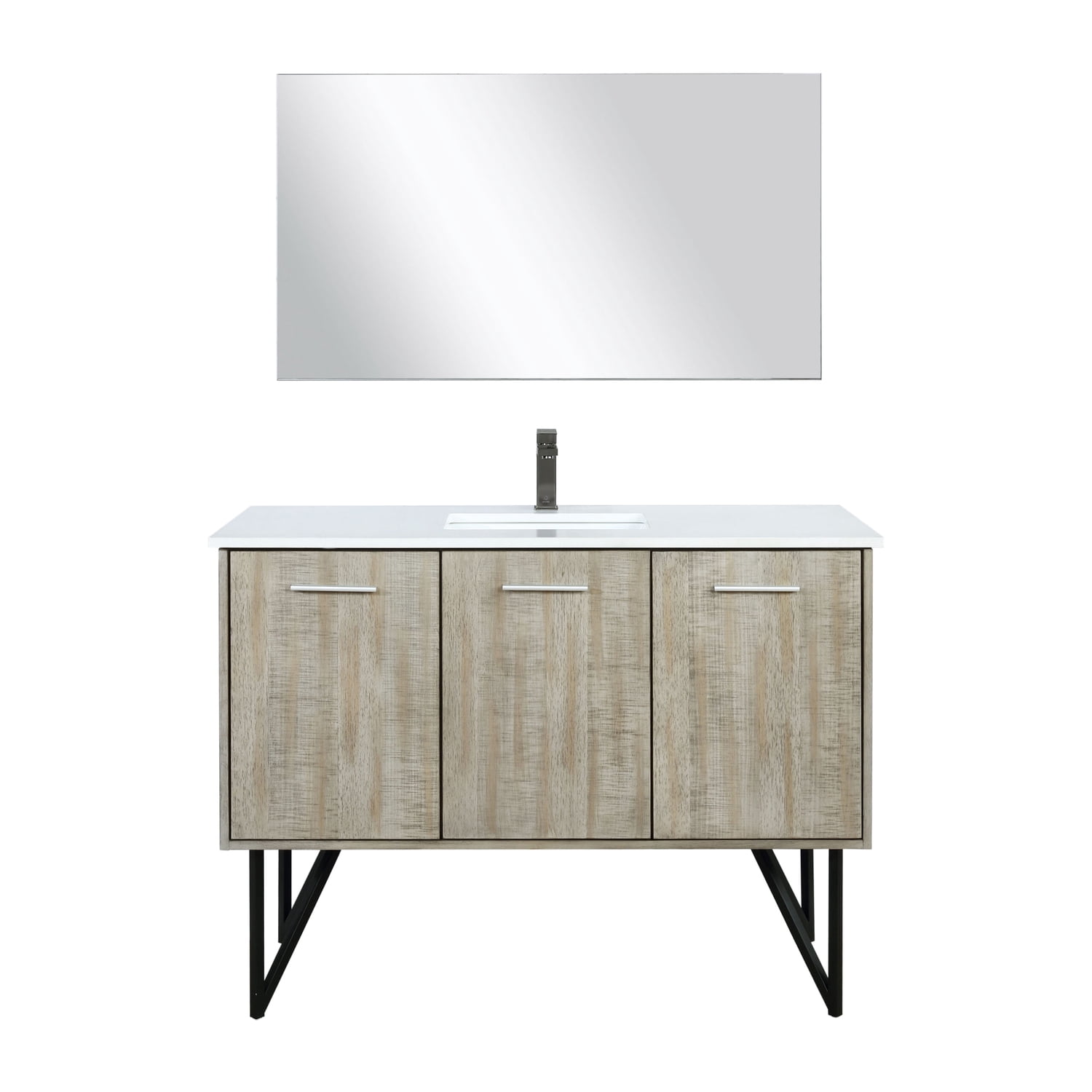 Lancy 48 in W Rustic Acacia Bath Vanity, Cultured Marble Top, Faucet ...