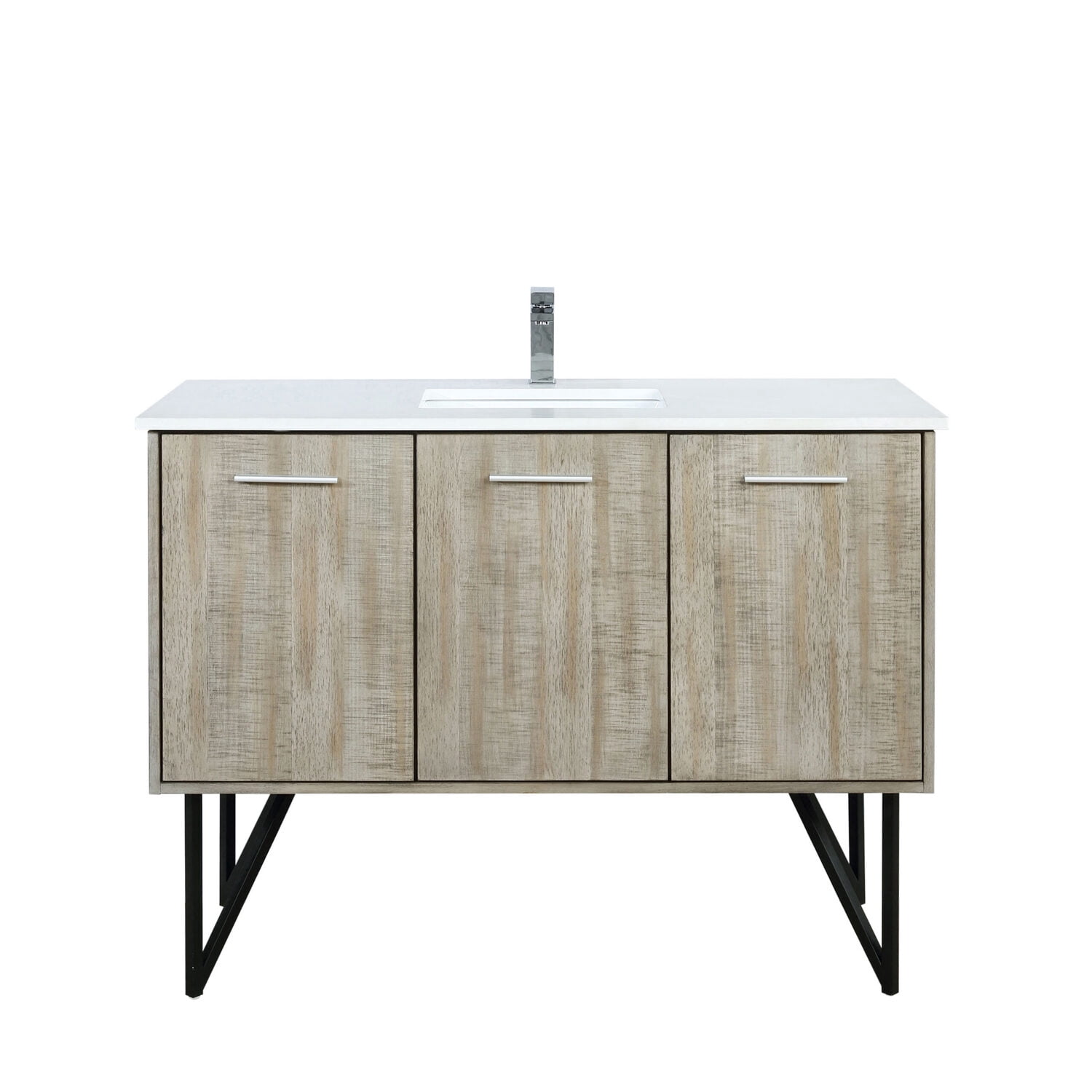 Lancy 48 in W Rustic Acacia Bath Vanity, Cultured Marble Top and Chrome ...