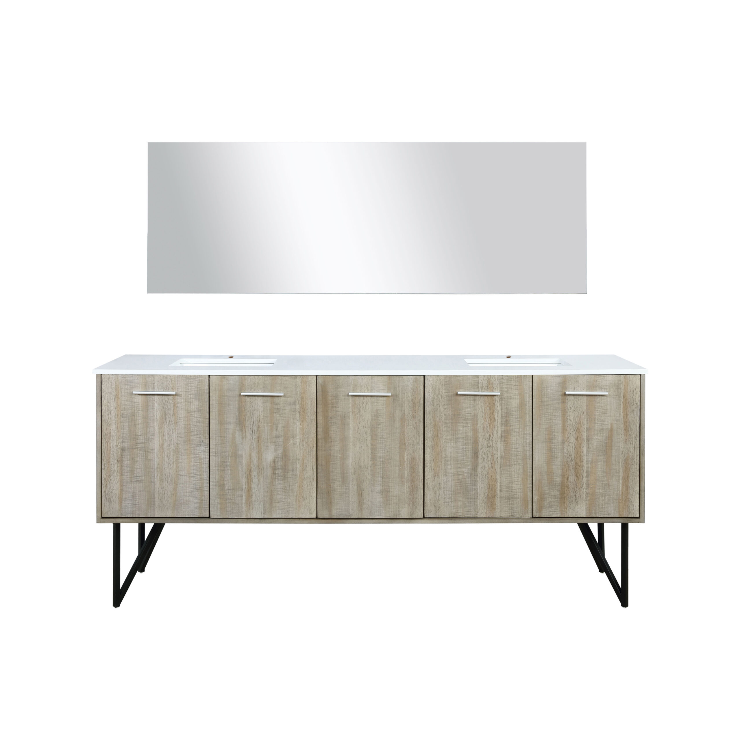 Lancy 80 in W Rustic Acacia Double Bath Vanity, Cultured Marble Top and ...