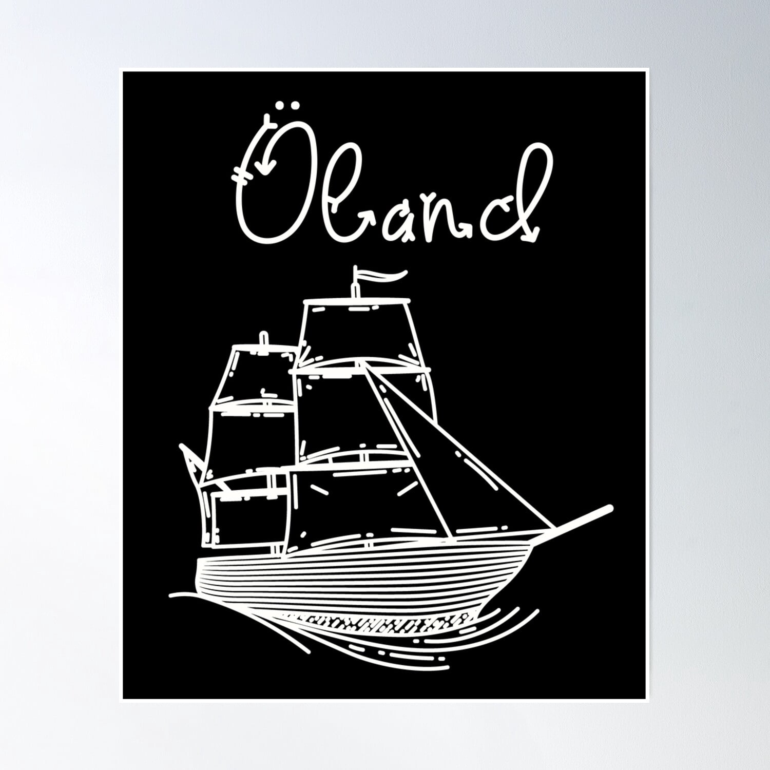 Land Baltic Sea Island Vacation With Sailing Ship Poster Wall Art ...