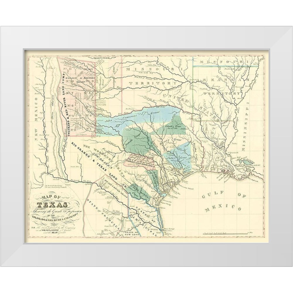Land Co 18x15 White Modern Wood Framed Museum Art Print Titled - Texas ...