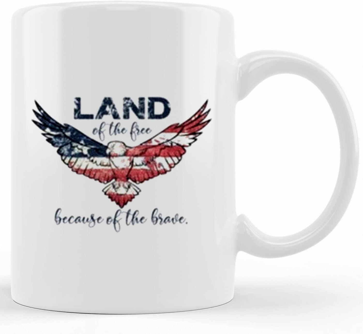 Land Of The Free Because Of The Brave, Patriotic Mug, America Mug, Usa ...