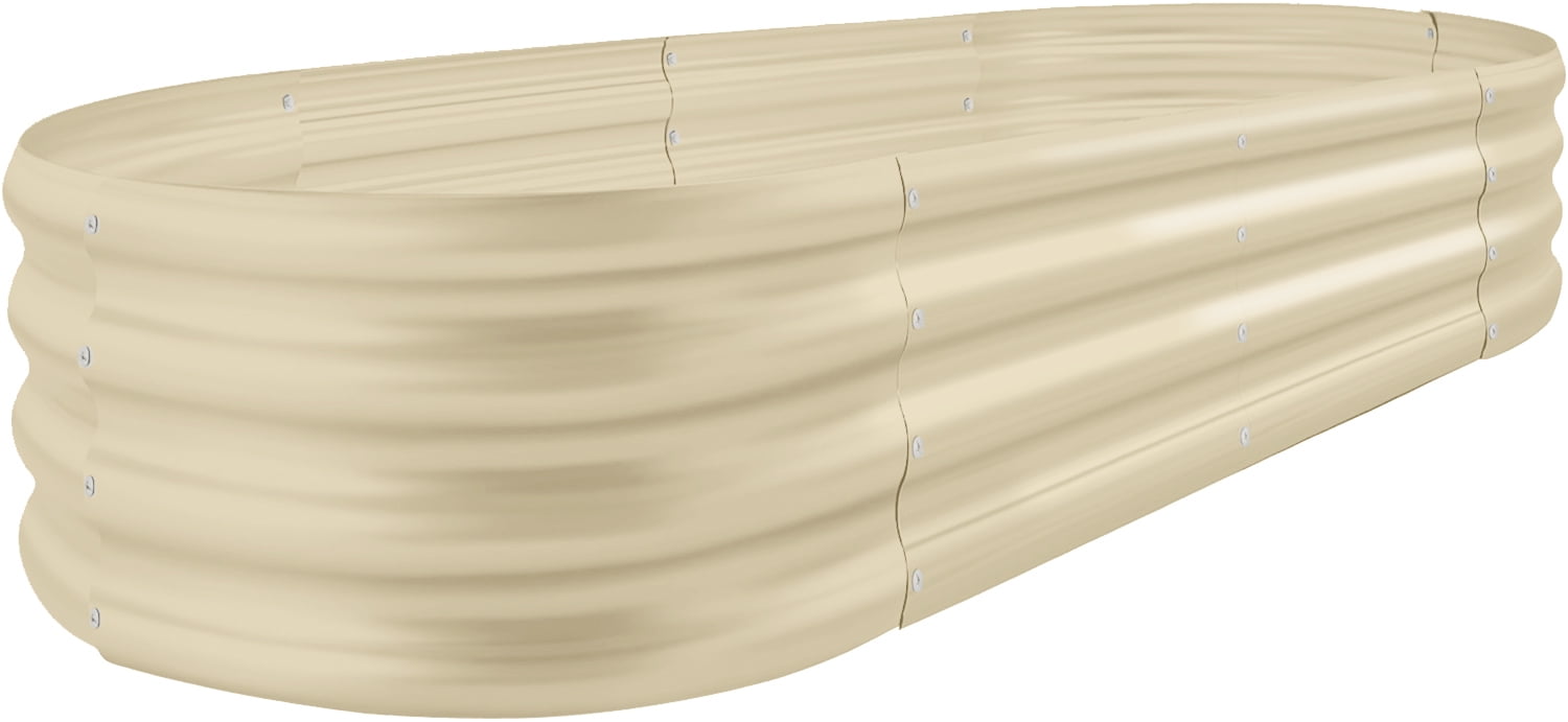 Land Guard DIY Steel Elevated Garden Bed Kit, 4x2x1ft Oval Planter for ...