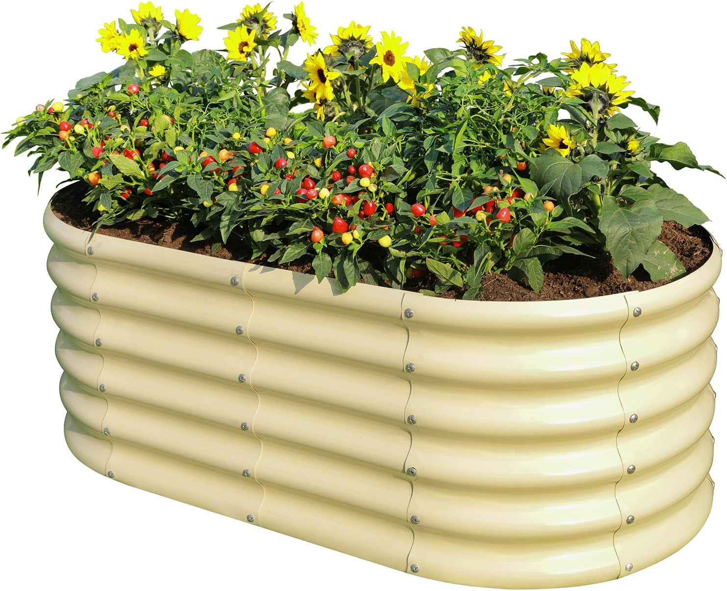 Land Guard 6x3x1.5ft Galvanized Raised Garden Bed Kit, Metal Planter ...