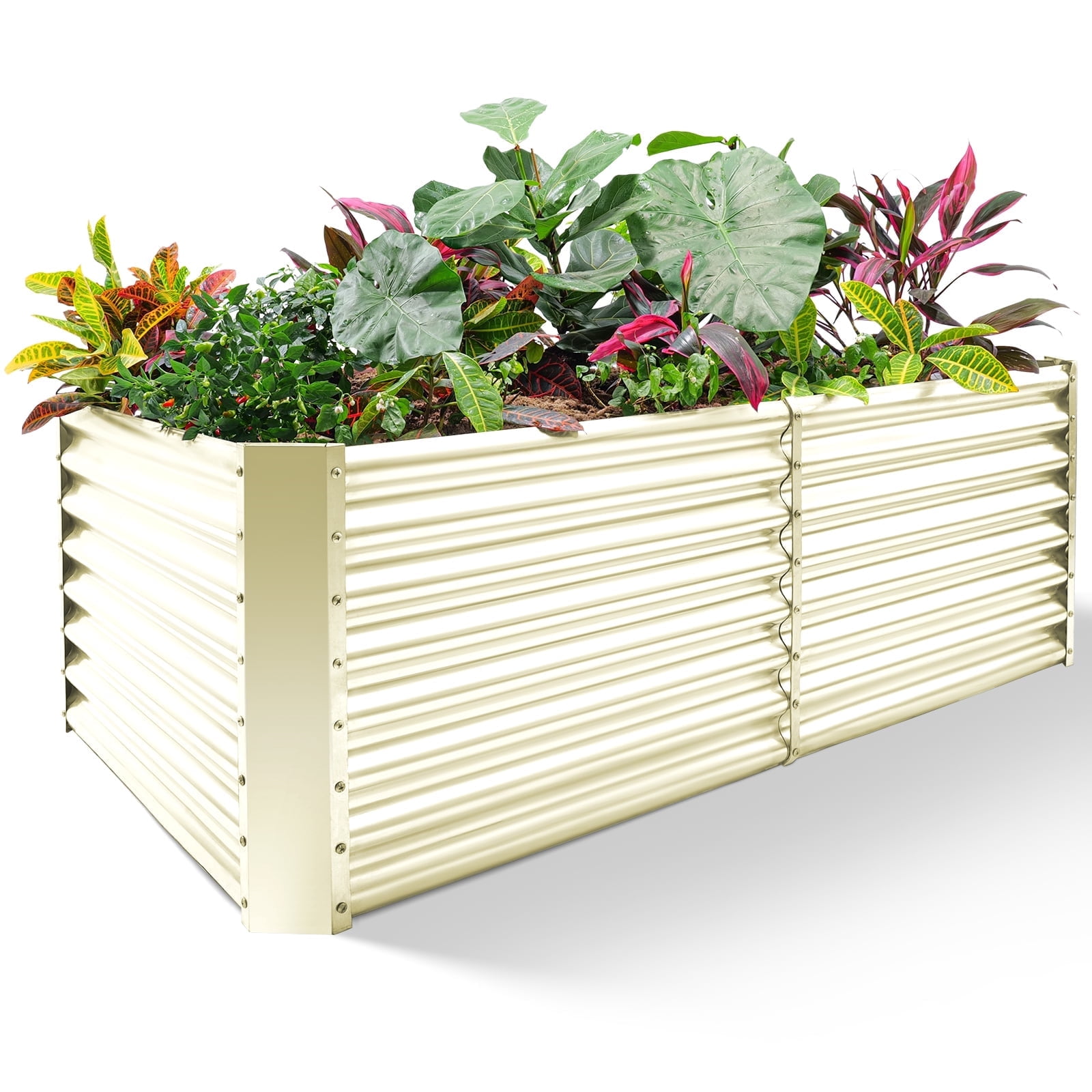 Land Guard 6x3x2ft Rectangle Galvanized Metal Raised Garden Bed ...