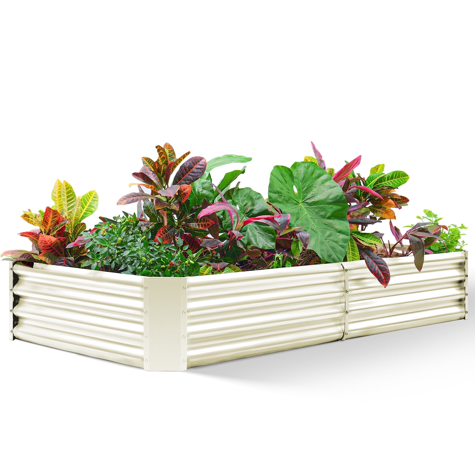 Land Guard 8×4×1ft Rectangle Galvanized Metal Raised Garden Bed, Metal ...