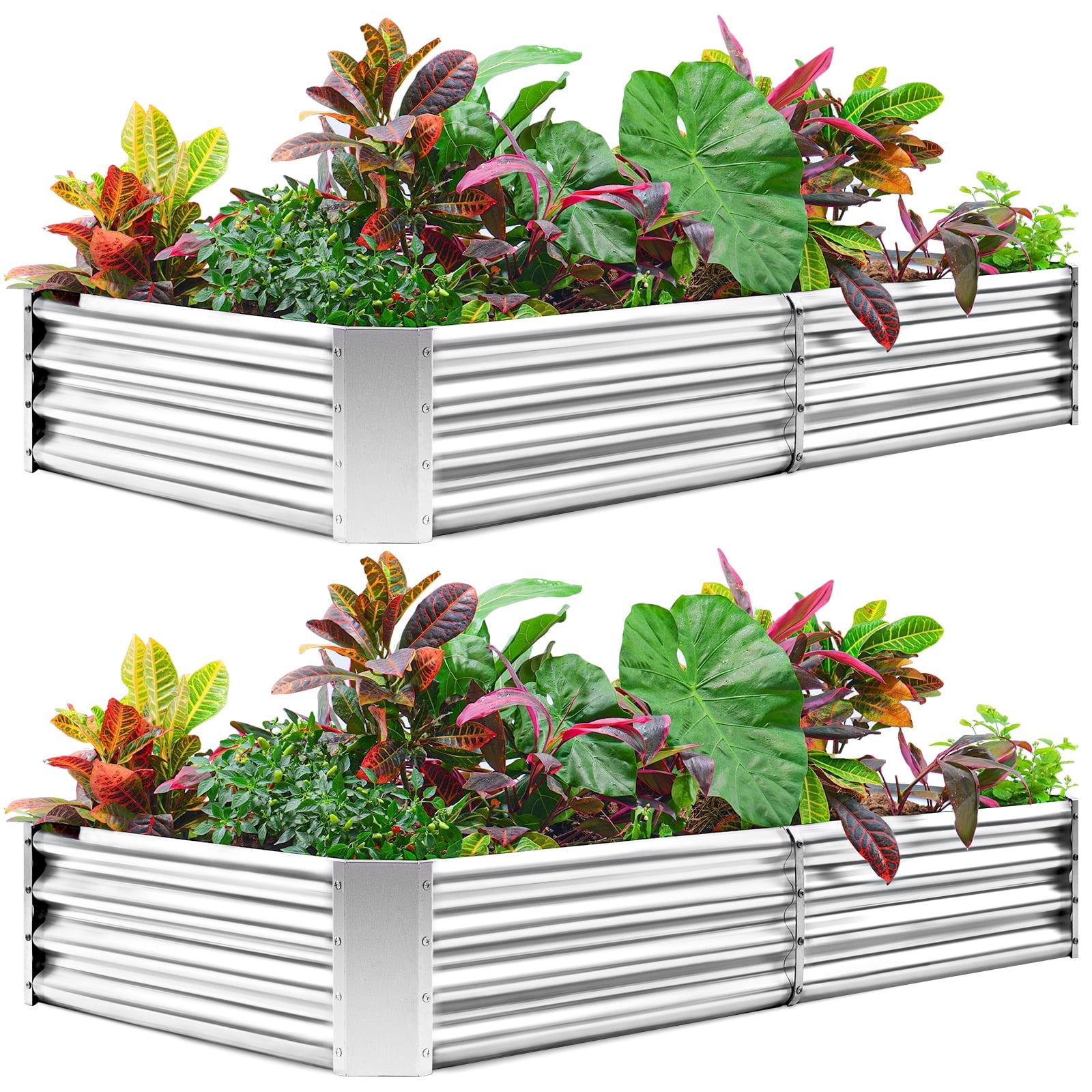 Land Guard 8x4x1ft Raised Garden Bed Outdoor Planter Box Kit for ...