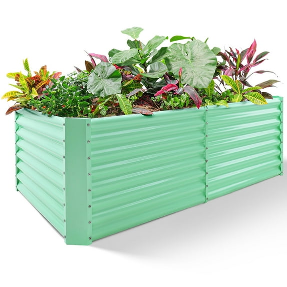 Land Guard 8x4x2ft Raised Rectangle Garden Beds Outdoor，Galvanized ...