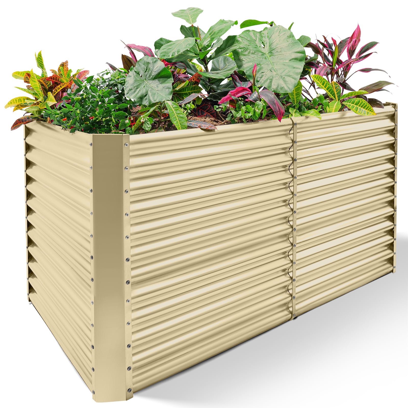 Land Guard 8x4x3ft Raised Rectangle Garden Beds Outdoor, Easy Assembly ...