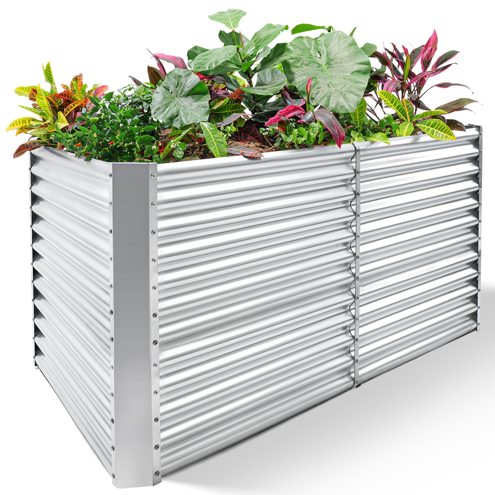 Land Guard 8x4x3ft Raised Rectangle Garden Beds Outdoor, Easy Assembly ...