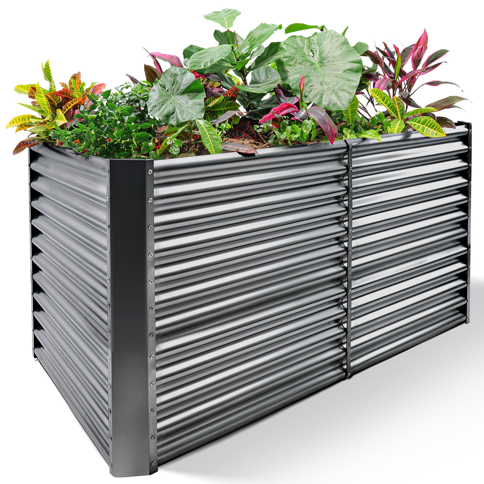 Land Guard 8x4x3ft Raised Rectangle Garden Beds Outdoor, Easy Assembly ...