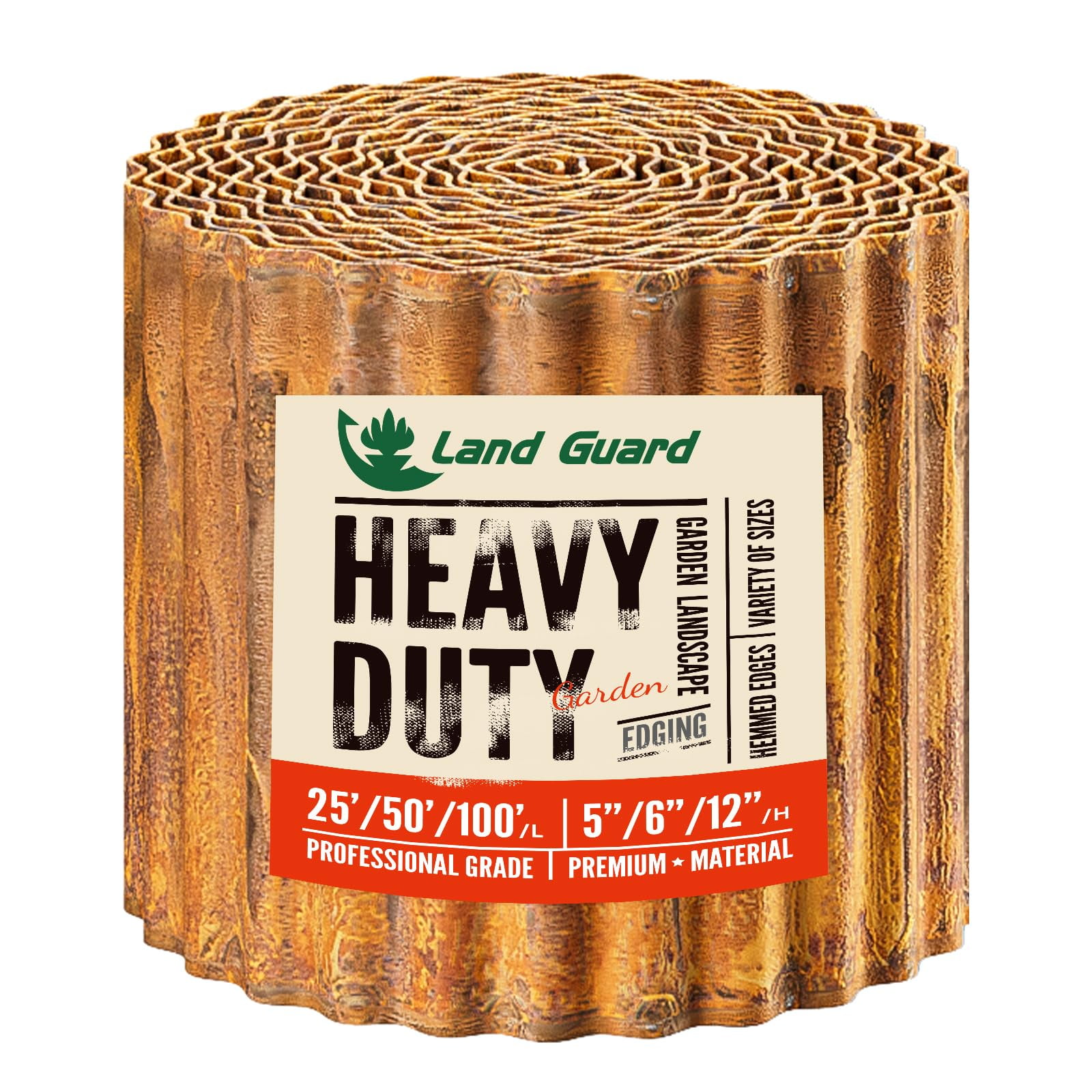 Land Guard Corrugated Garden Edging Border,6" x 50' Landscape Paver ...