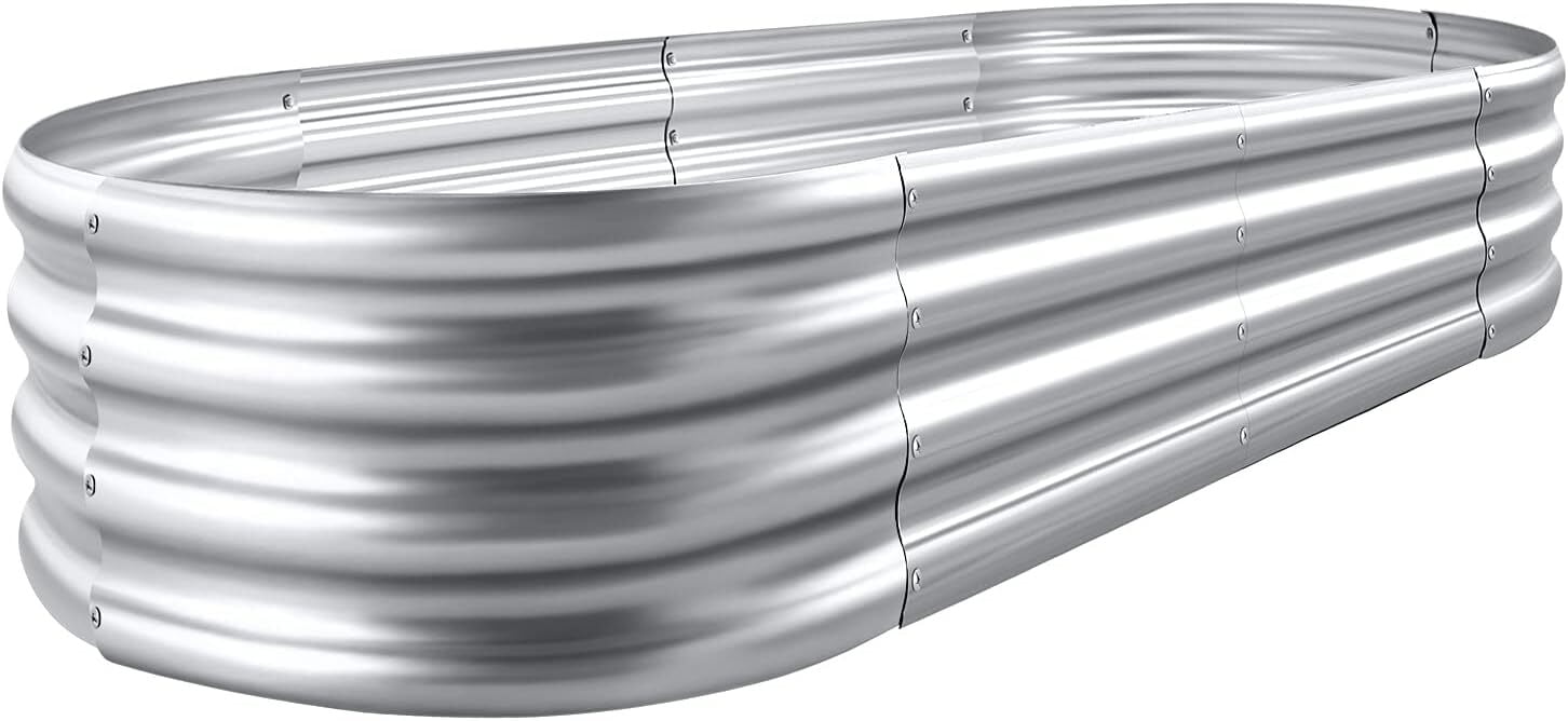 Land Guard Galvanized Raised Garden Bed, 6x3x1 ft, Large Outdoor ...