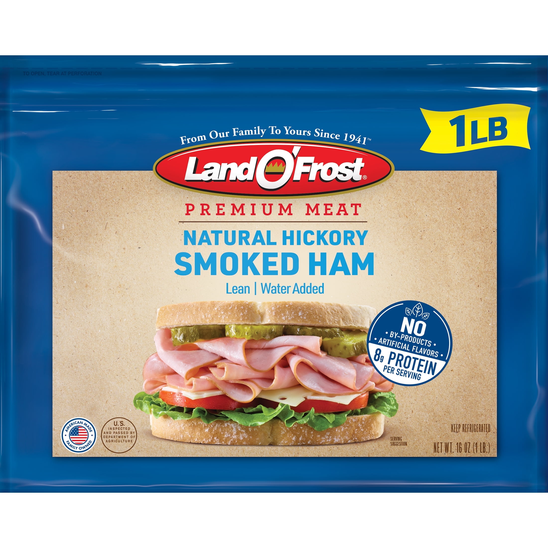 Land O' Frost Premium Meat, Sandwich Sliced Lunch Deli Meat, Smoked Ham ...