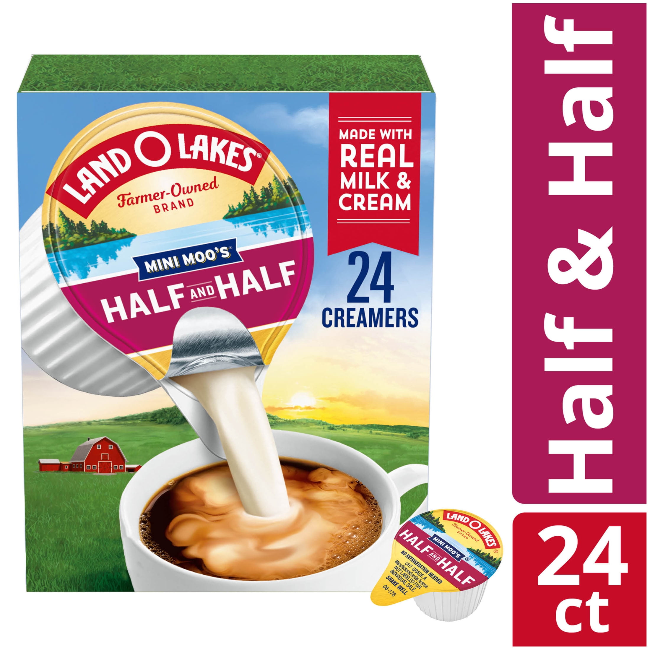 Land O'Lakes, Mini Moo‚Äôs Half And Half Creamer Singles, 24 Count ...