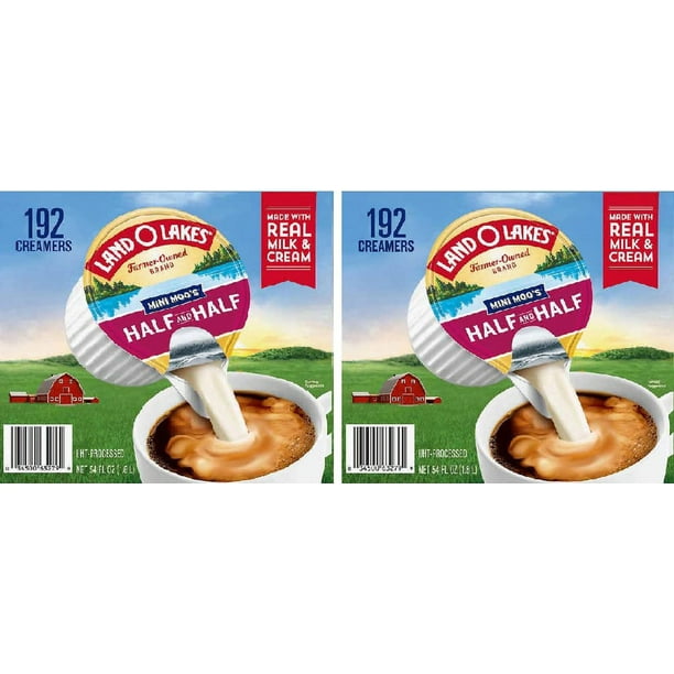 Land O Lakes Mini Moo’s Half & Half Creamer Singles, 192 Count (2 Pack ...