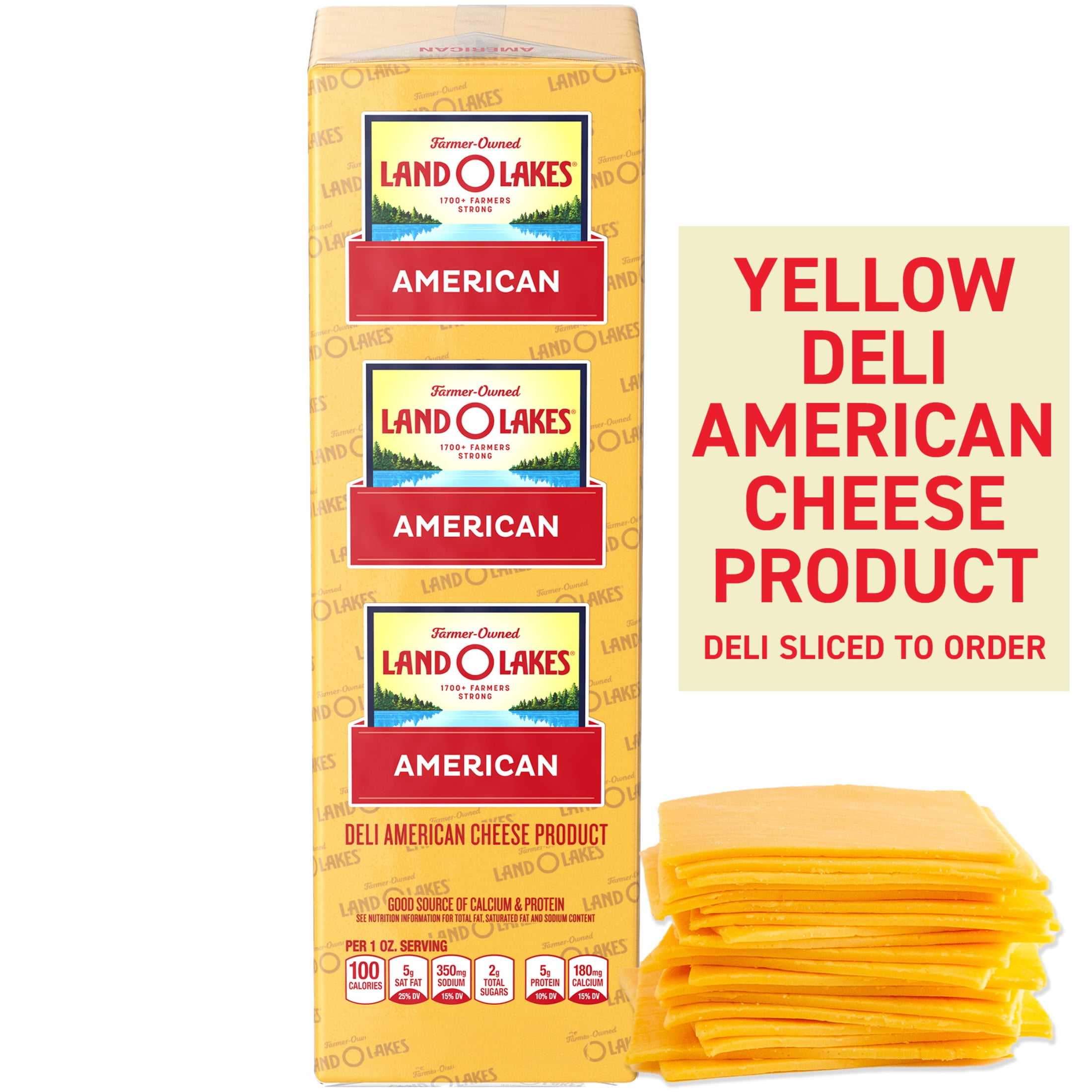 Land O Lakes Yellow Deli American Cheese Product, Deli Sliced to Order ...