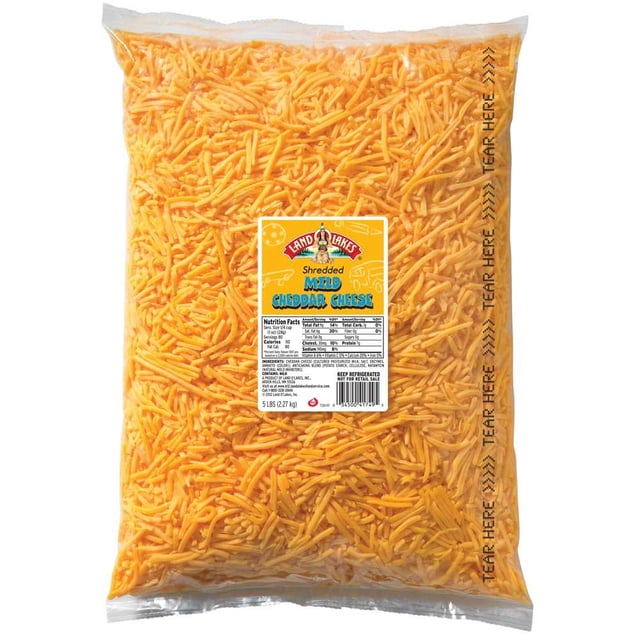 Land O Lakes Shredded Mild Cheddar Cheese, 5 Pound -- 4 per case ...