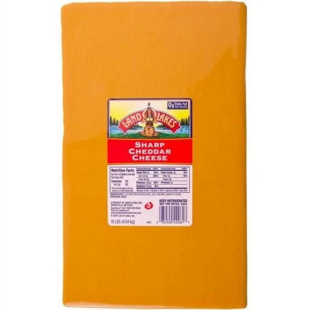 Land O Lakes Yellow Sharp Cheddar Cheese, 10 Pound -- 1 each. - Walmart.com