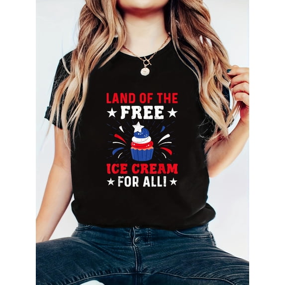 Land Of The Free - Ice Cream For All! Ice Cream T-Shirt - Walmart.com