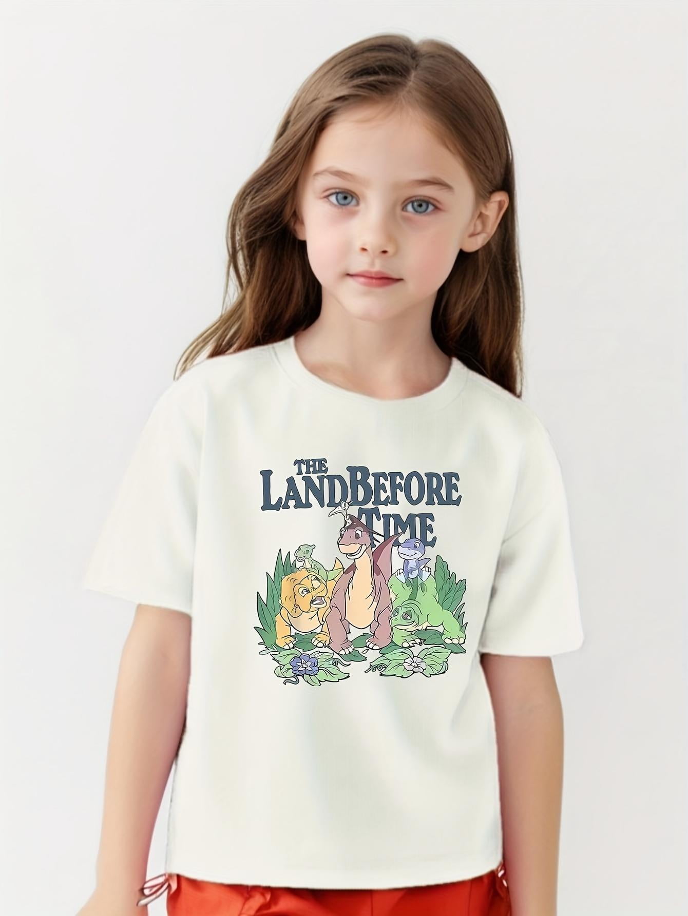The Land Before Time" Girls' Short-Sleeve T-Shirt - Soft, Skin-Friendly ...