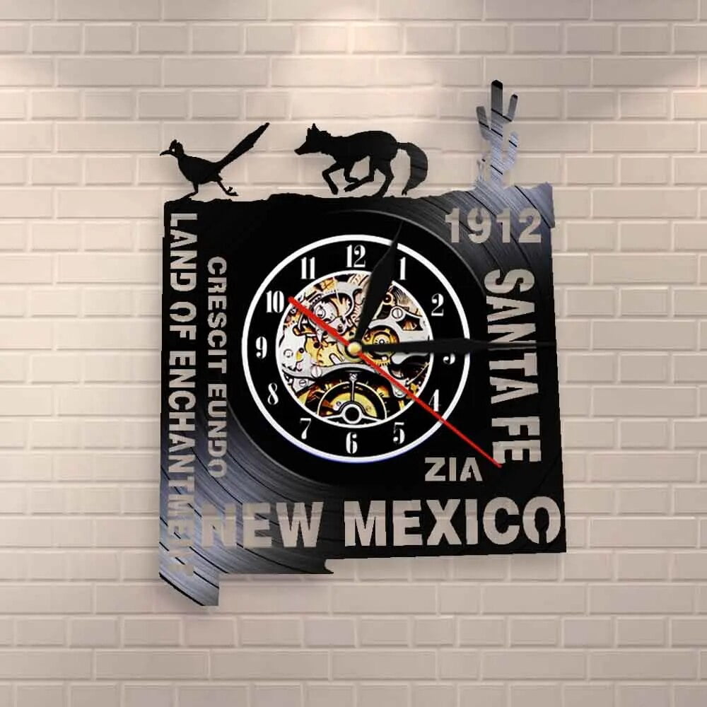 Land of Enchantment USA Home State Sign Vinyl Wall Clock,Vinyl Record ...