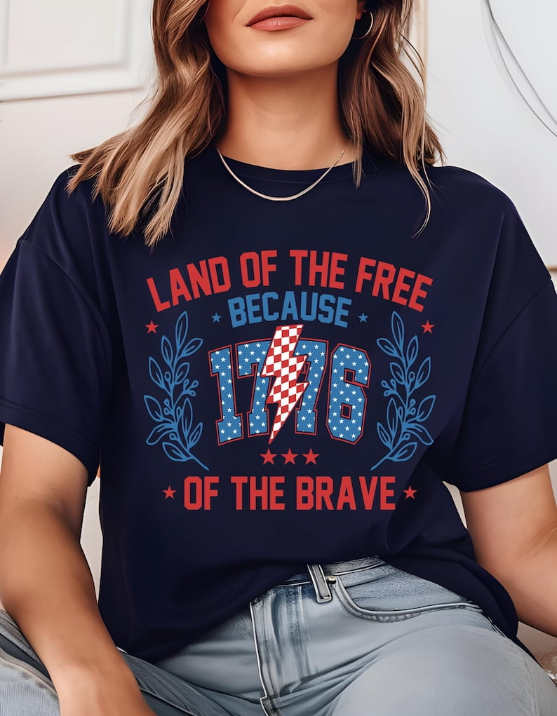 Land of the Free 1776 T-Shirt | 4th of July Patriotic Shirt ...