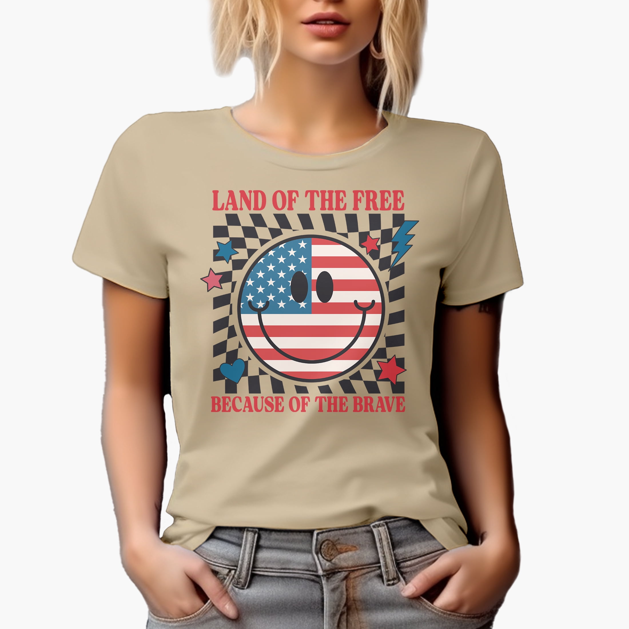 Land of the Free Because of the Brave, 90s Retro Veterans Day Art Merch ...