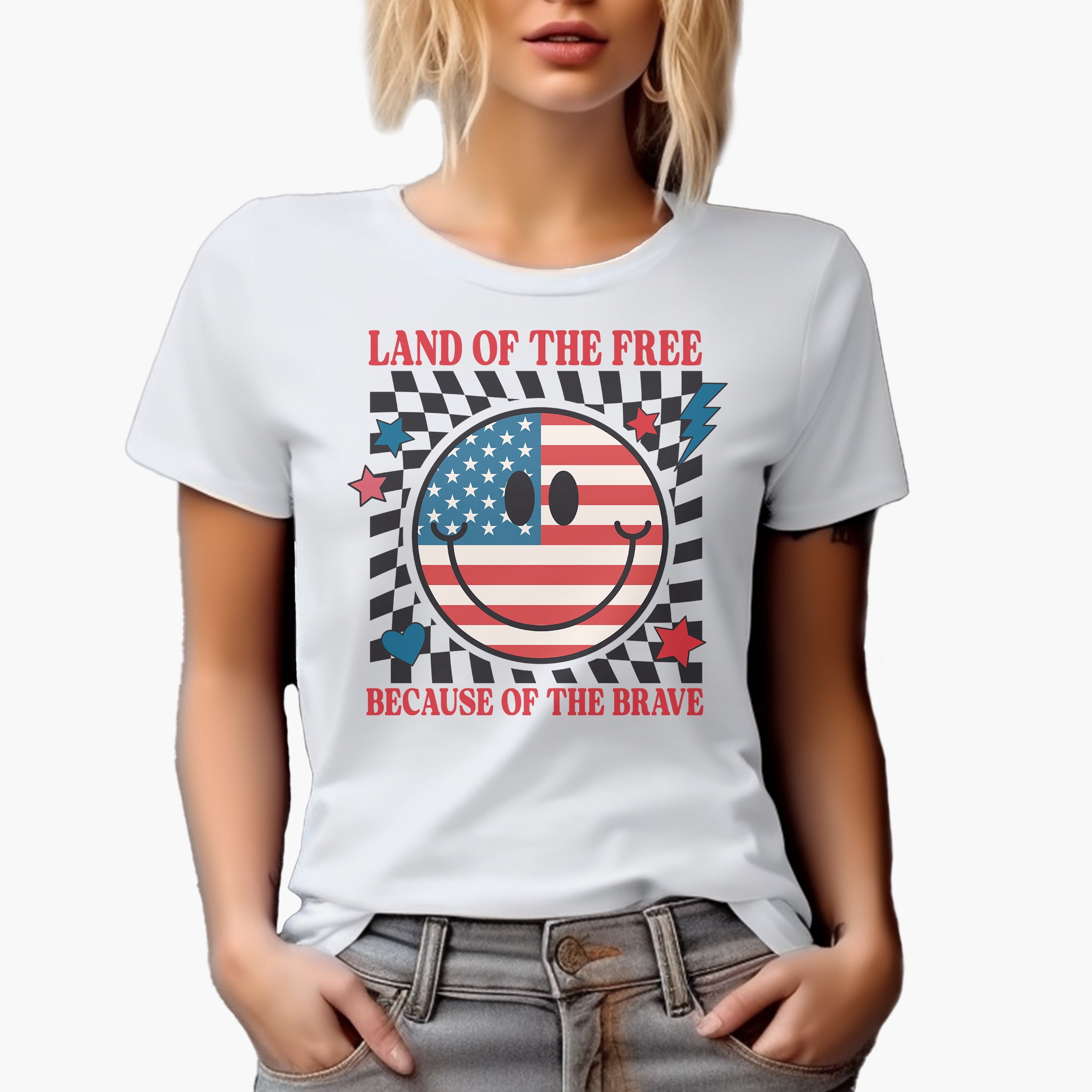 Land of the Free Because of the Brave, 90s Retro Veterans Day Art Merch ...