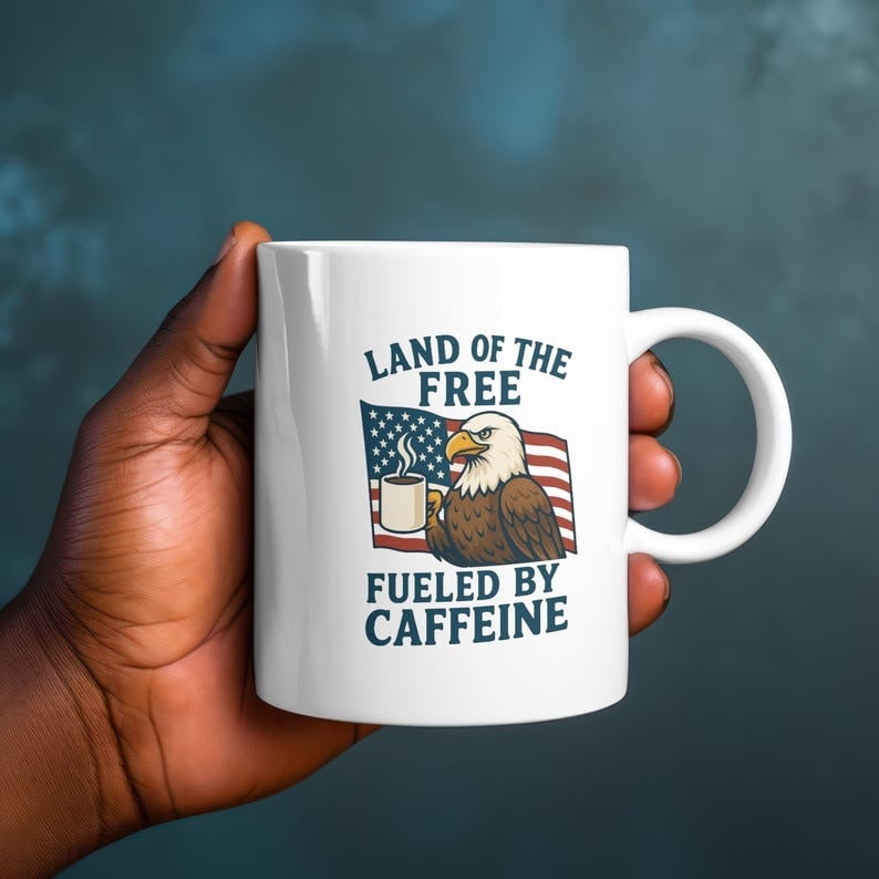 Land of the Free Eagle Cup – USA Freedom Coffee Mug for 4th of July ...