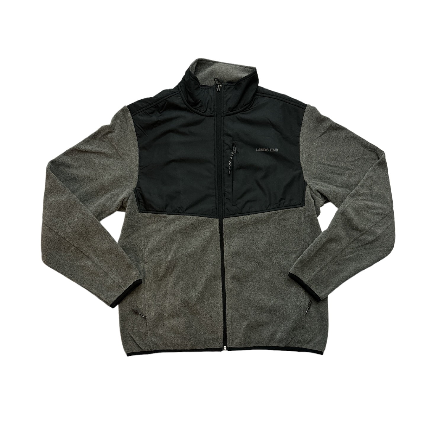 Land's End Men's Full-Zip T200 Midweight Fleece Jacket (Slate Heather ...
