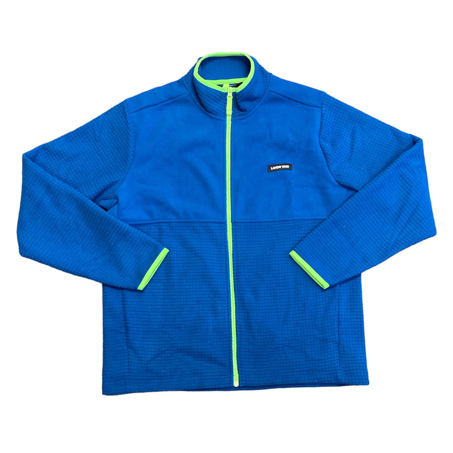 Land's End Men's Long Sleeve Full Zip Grid Fleece Jacket (Classic ...