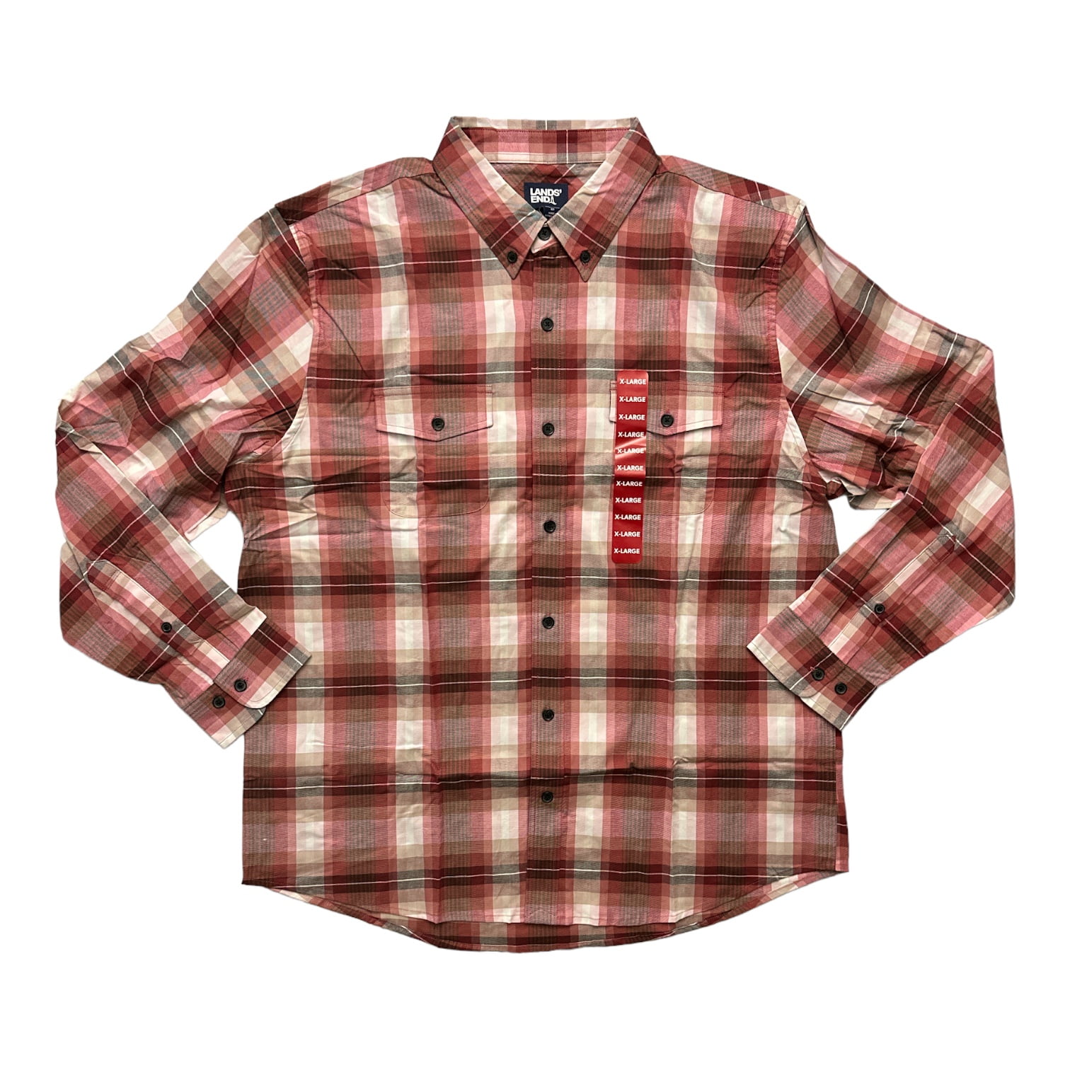 Land's End Men's Traditional Fit Comfort First Long Sleeve Button Down ...