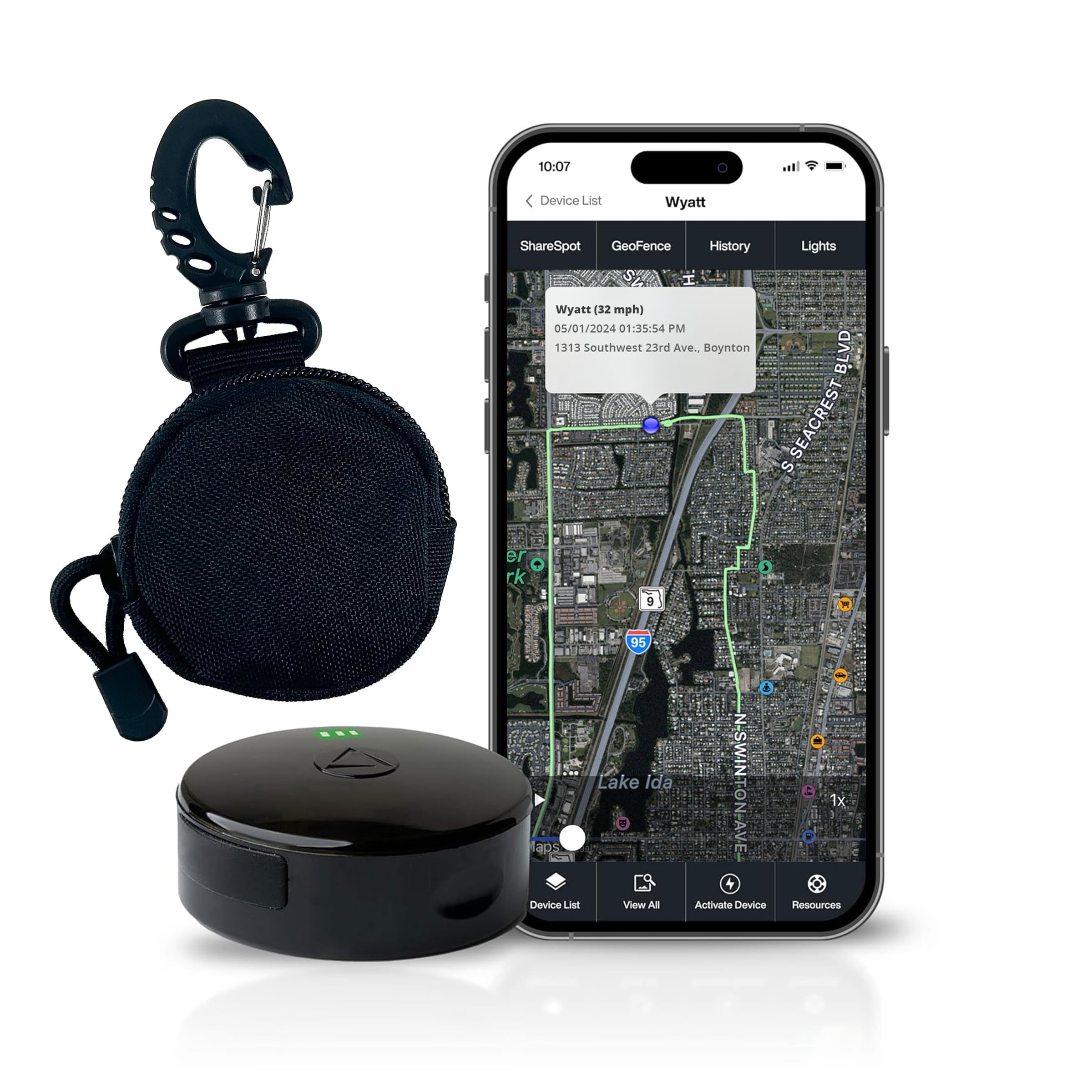 LandAirSea 54 GPS Tracker w/ Carrying Pouch — Long Battery & Built-in ...