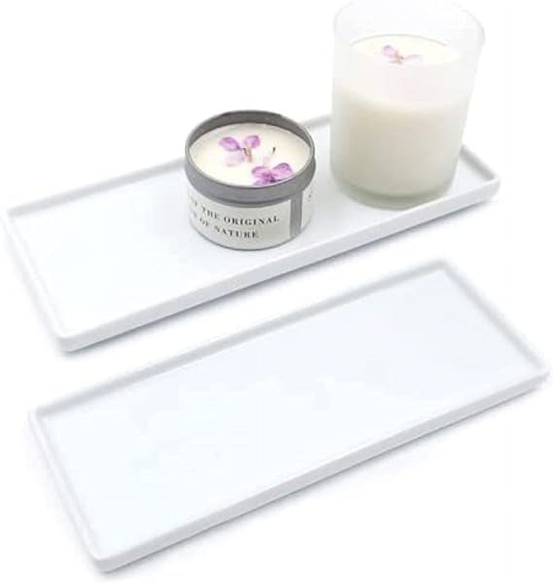 LandHope Ceramic Tray Small Rectangle,Organizer for Candle,Soap for ...