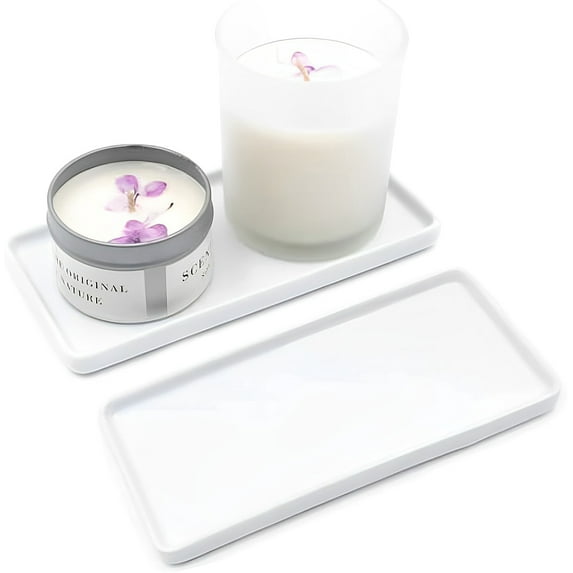 LandHope Ceramic Vanity Tray Bathtub Tray Bathroom Organizer,Cosmetics ...