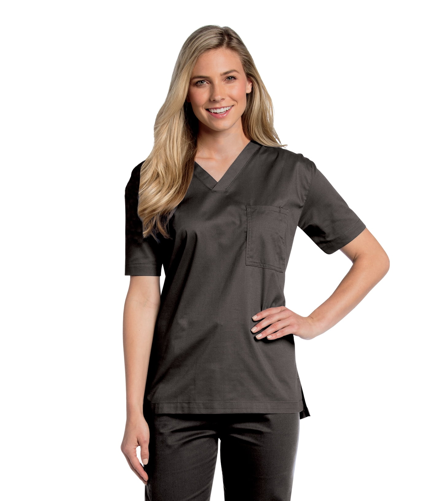 Landau All Day Unisex Mechanical Stretch One Pocket V-Neck Scrub Top ...