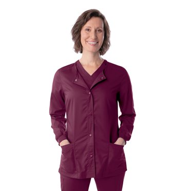 Landau Women's Snap Front Warm-up Scrub Jacket - Walmart.com
